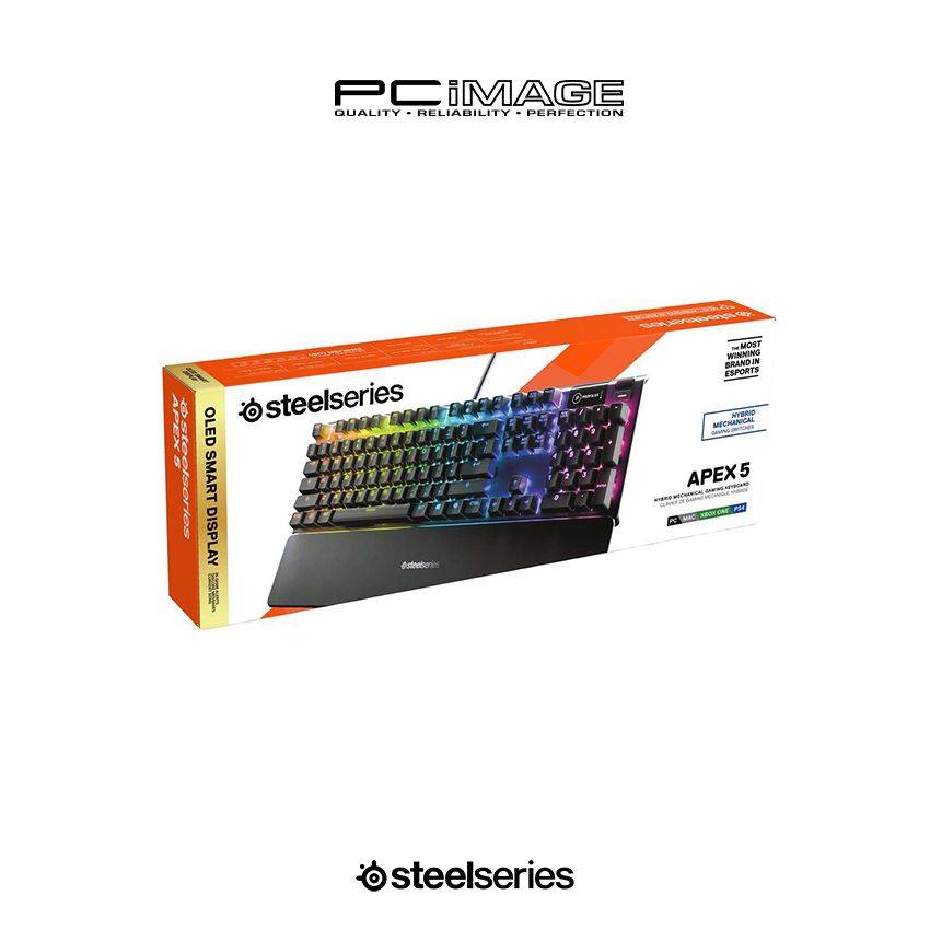 Steelseries Apex 5 Rgb Hybrid Mechanical Gaming Keyboard Pc Image