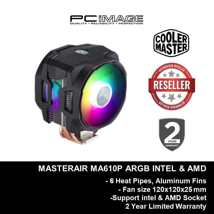 COOLER MASTER MASTERAIR MA610P ARGB CPU COOLER WITH DUAL SICKLEFLOW 120 ...