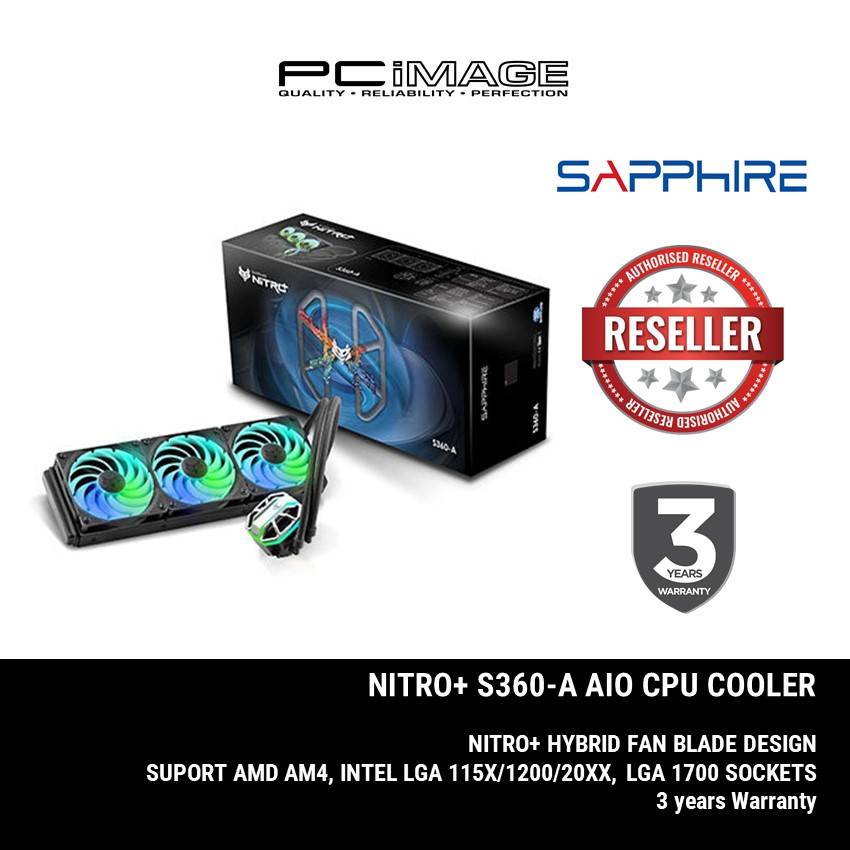 SAPPHIRE NITRO+S360-A AIO CPU COOLER | PC IMAGE MALAYSIA