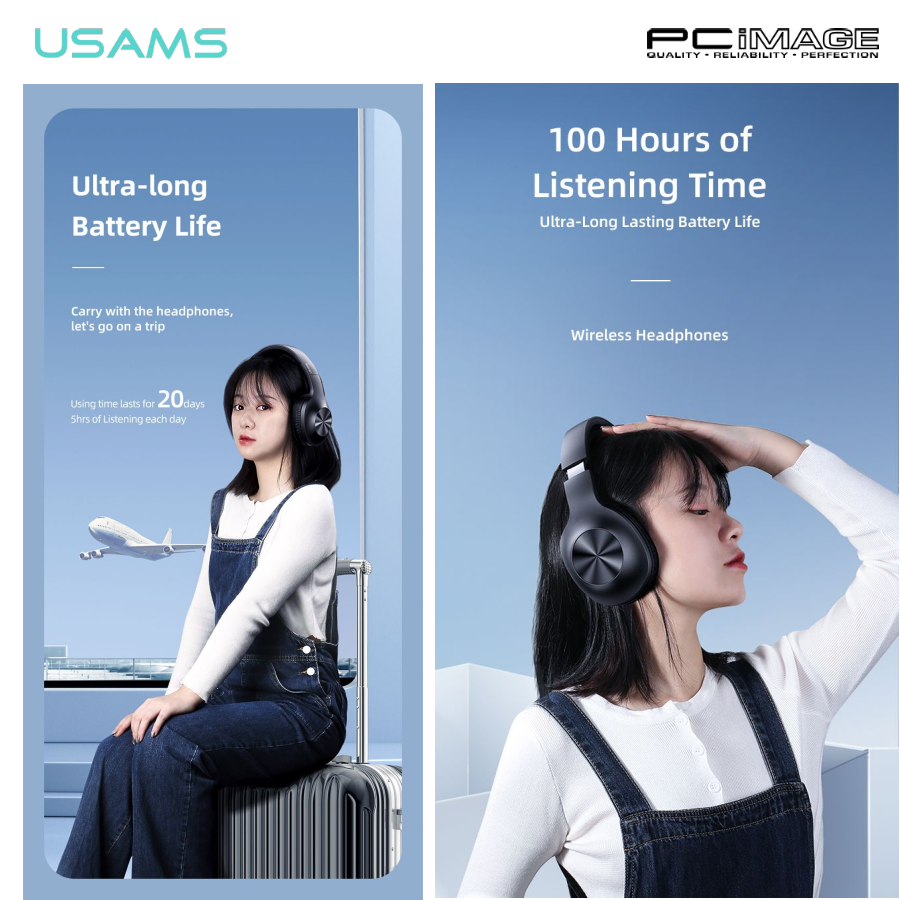 USAMS-YX05 Wireless Headphones E-Join Series BT5.0 1200MAH Battery ...