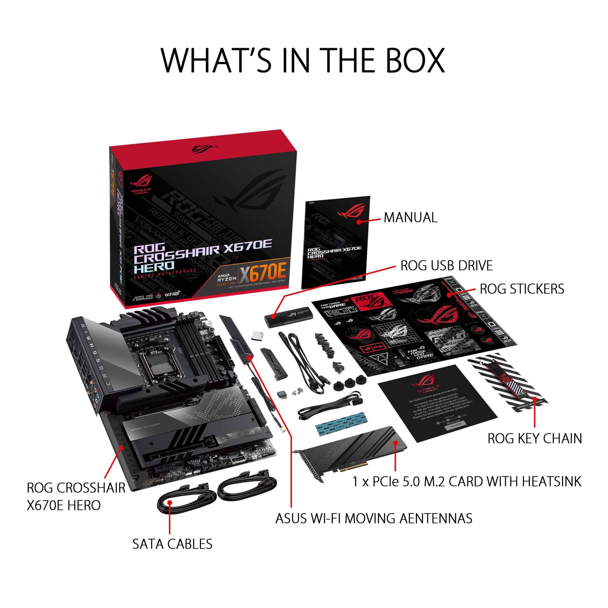 Asus Rog Crosshair X670e Hero Amd X670 Ryzen Am5 Atx Motherboard Pcie® 50 Ddr5 Support Wifi 6e