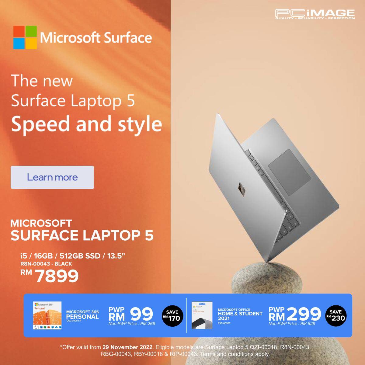 Microsoft Surface Laptop 5 13.5" Core i5 16GB/512GB (Black) R8N-00043 ...