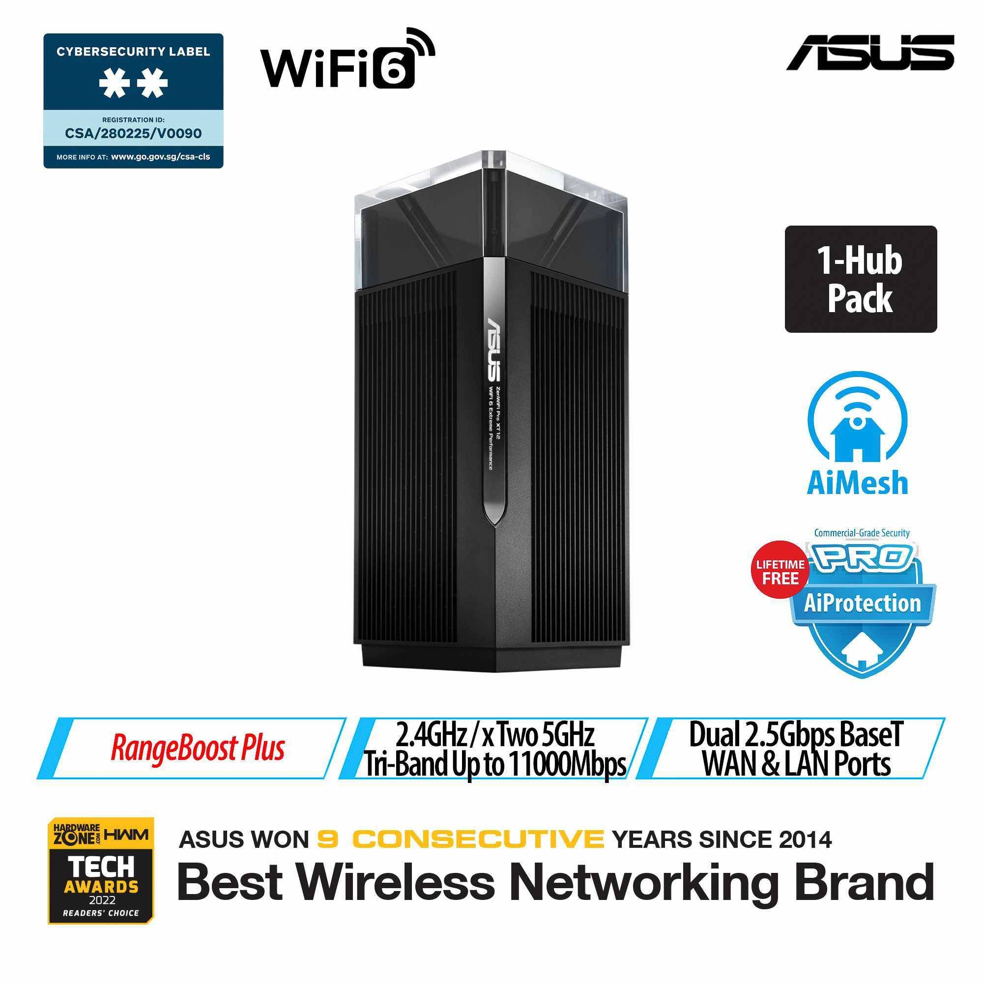 ASUS ZENWIFI PRO XT12 AX11000 BLACK 2 PACK EXTENDABLE ROUTER | PCIMAGE