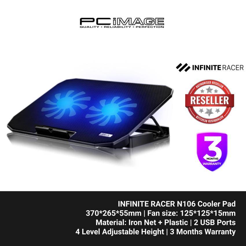 INFINITE RACER N106 2 FAN COOLERPAD WITH SPEED CONTROLLER /2USB/PLASTIC ...