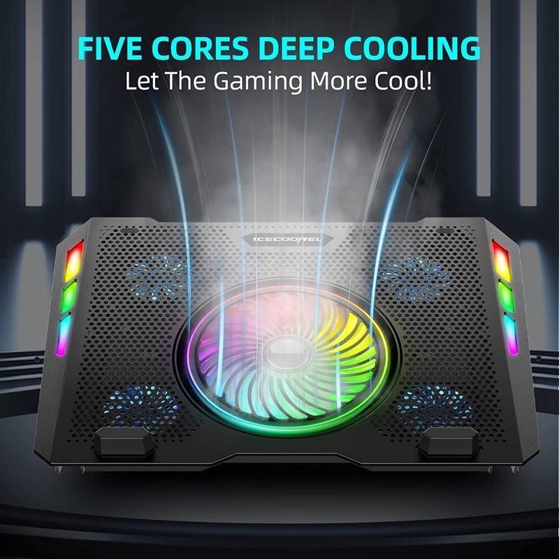 ICE COOLER A13 5 FAN RGB LIGHT COOLERPAD - 2 USB/ 5 LEVEL HEIGHT/10 ...