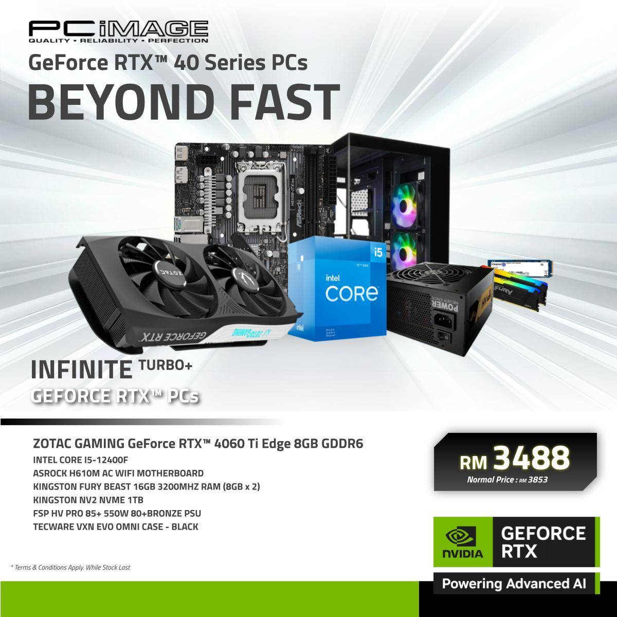 INFINITE TURBO+ GEFORCE RTX™ PC - Intel Core i5-12400F/ COLORFUL ...