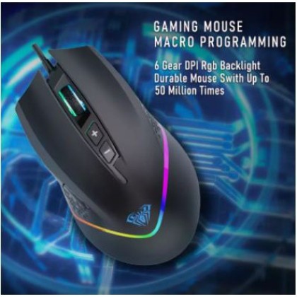AULA F805 Gaming Mouse Marco 7 Programmable Buttons RGB Colorful ...
