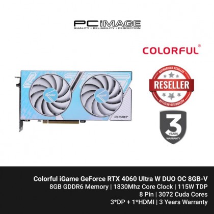 COLORFUL iGame GeForce RTX 4060 Ultra W DUO OC 8GB-V Graphics Card (CFL ...