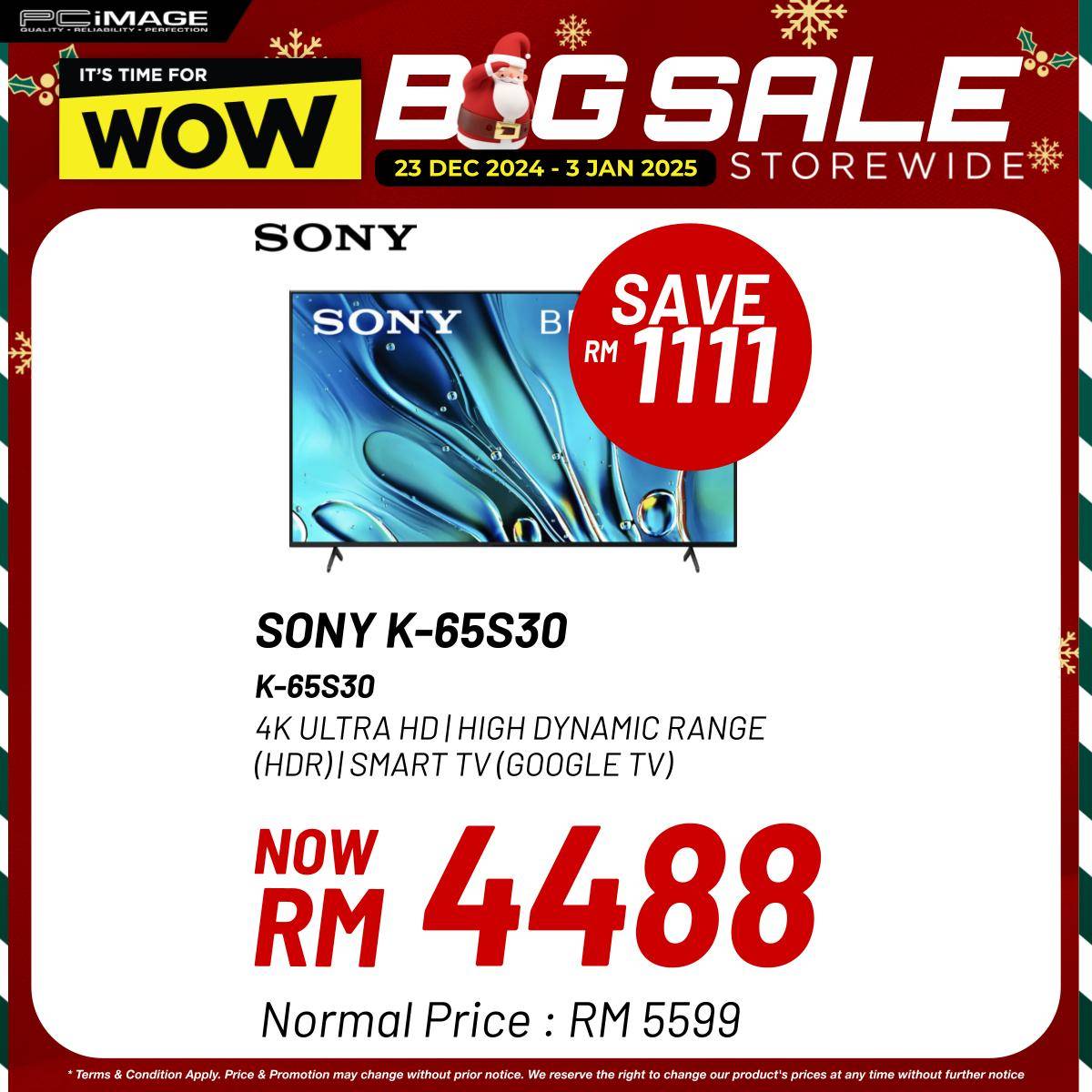 SONY BRAVIA 3 K-65S30 | 65 " | 4K HDR PROCESSOR X1™ | 4K ULTRA HD | HIGH DYNAMIC RANGE (HDR ...