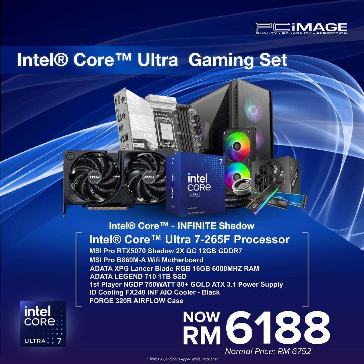 Intel® Core™ Ultra - INFINITE SHADOW PC - Ultra 7-265F Processor/ MSI ...