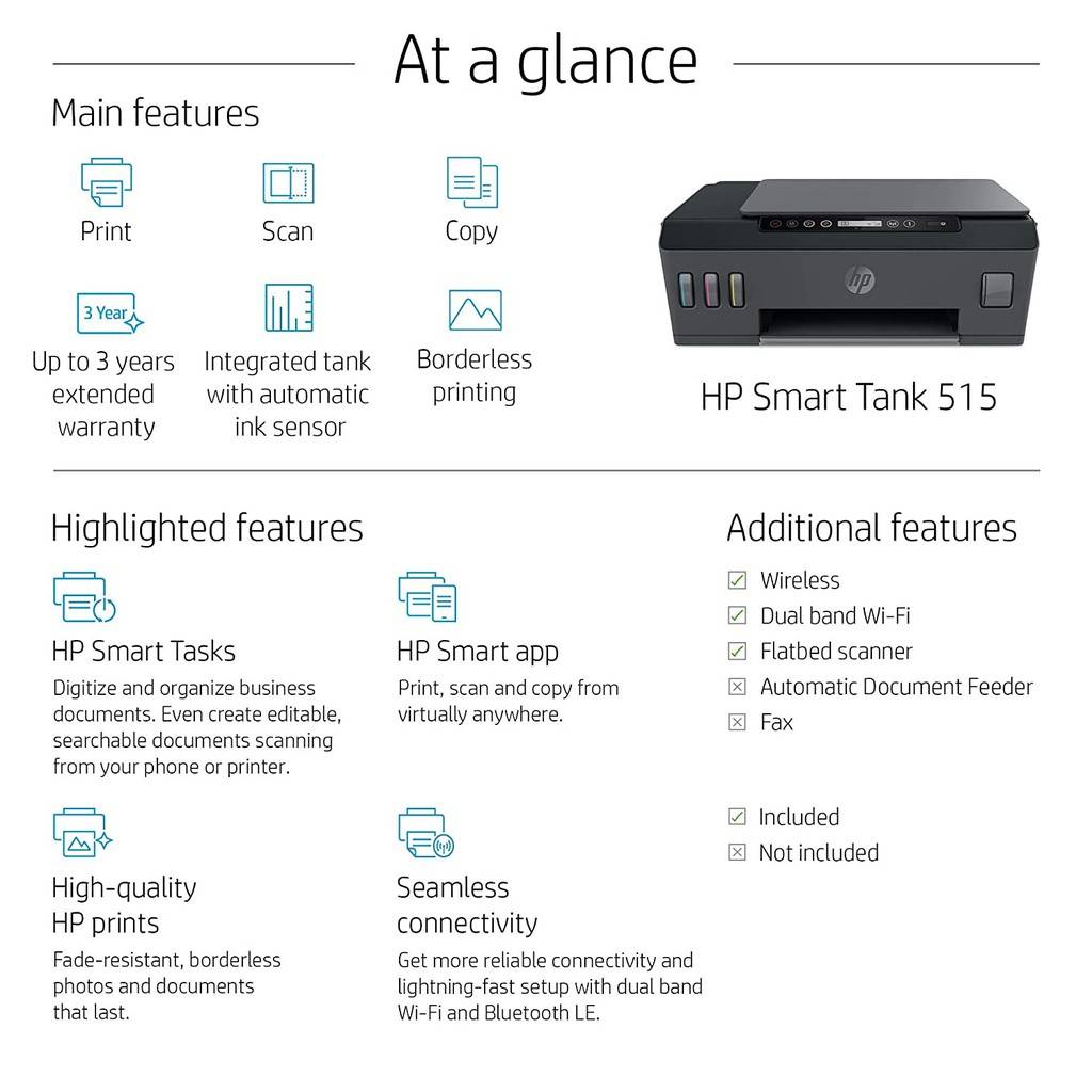 Hp Smart Tank Wireless All In One Print Scan Copy Wireless