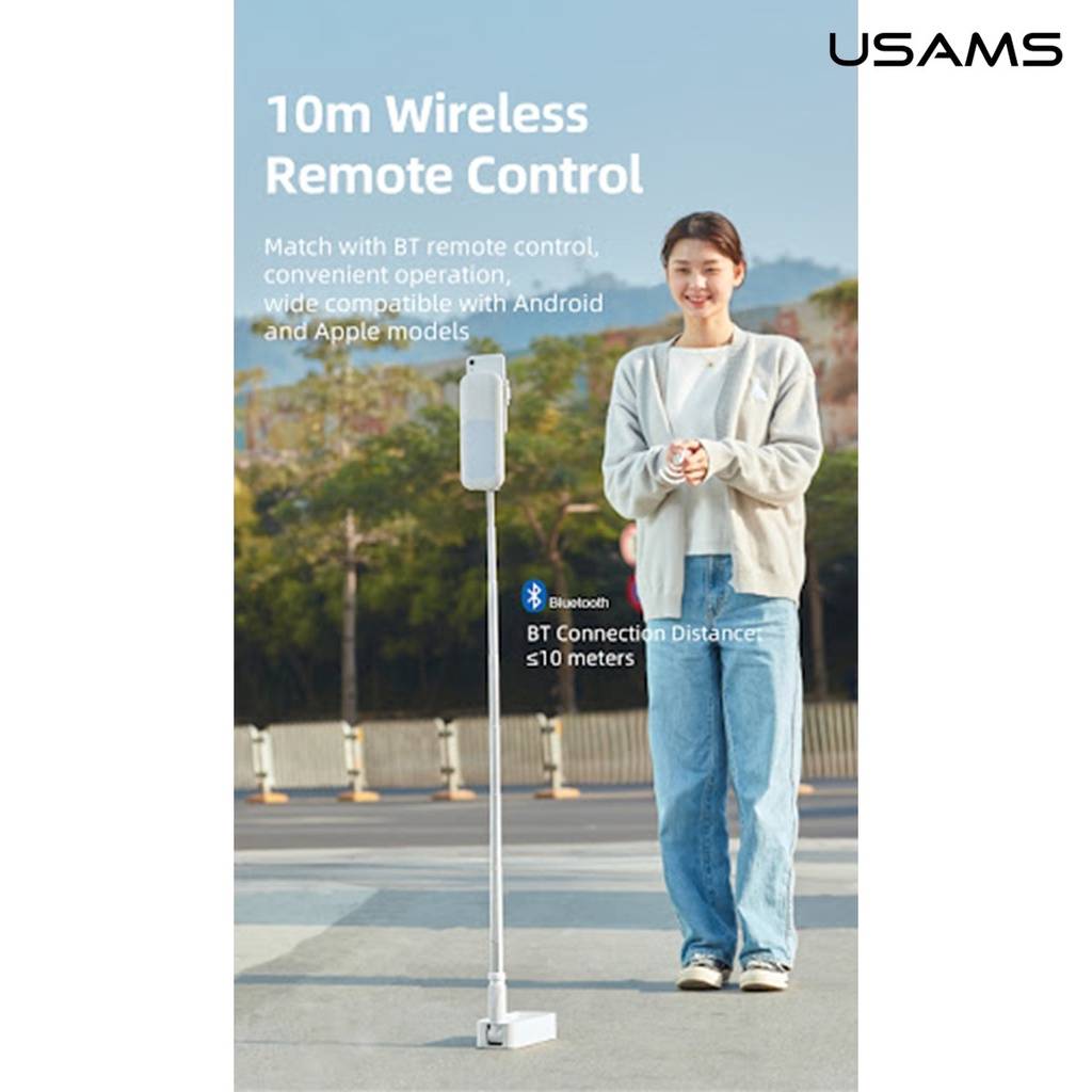 USAMS US-ZB209 Multifunction Live Show Foldable Phone Stand - White ...