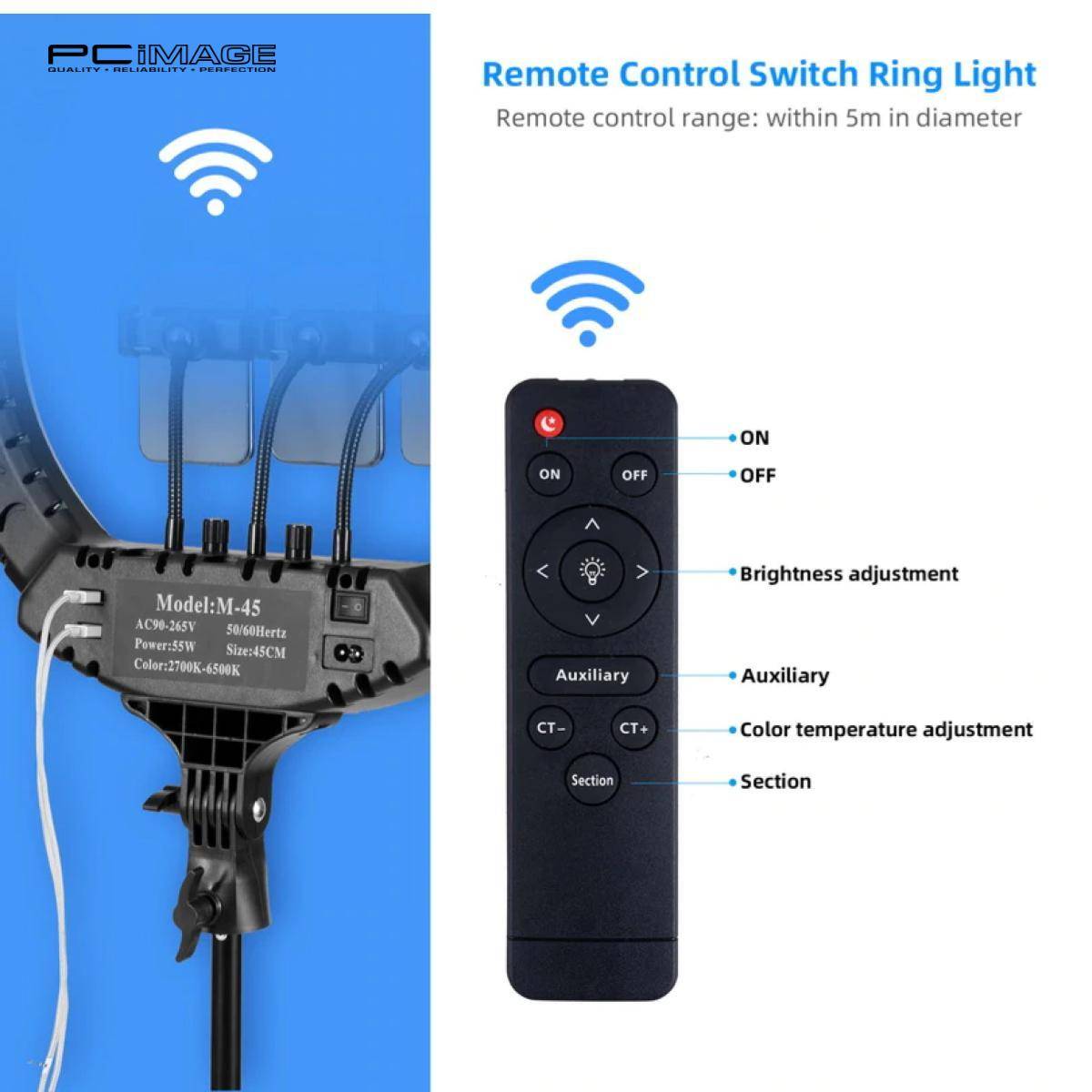 RL-21 LED Ring Light 21" For Live Broadcast/Photography - Black | PC Image