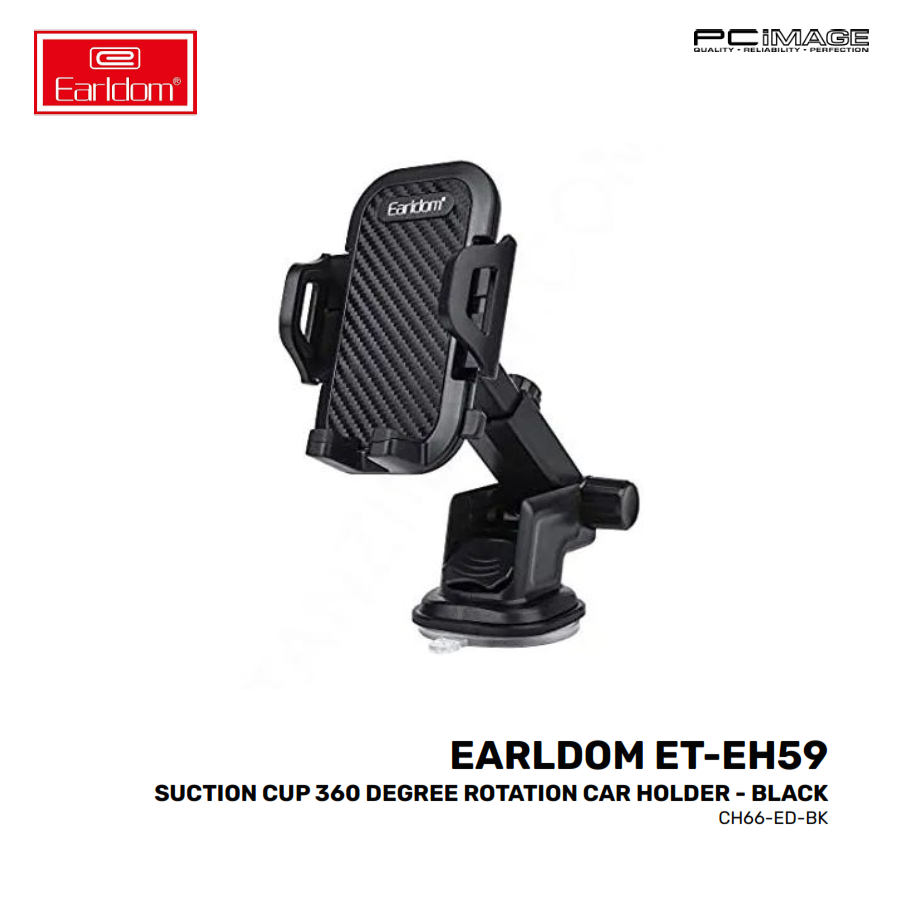 EARLDOM ET-EH59 Suction Cup 360 Degree Rotation Car Holder - Black | PC ...