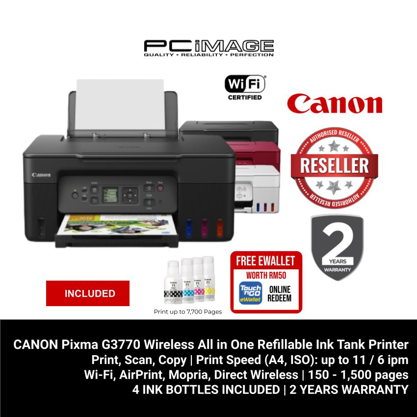 CANON Pixma G3770 Wireless All in One Refillable Ink Tank Printer ...