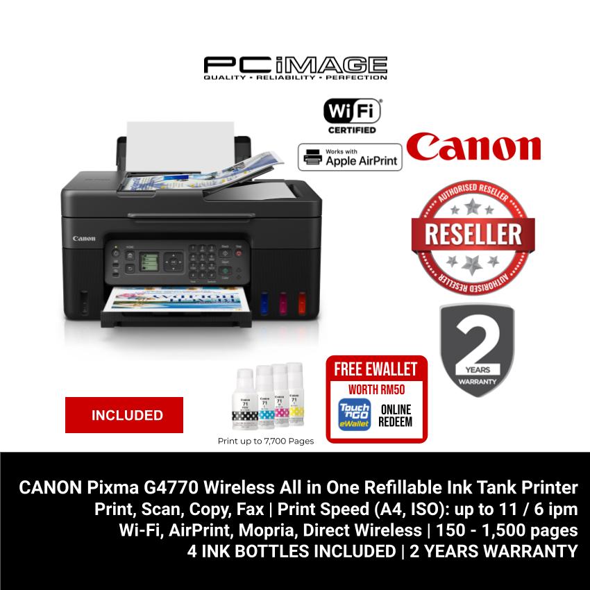 CANON Pixma G4770 Wireless All in One Refillable Ink Tank Printer ...