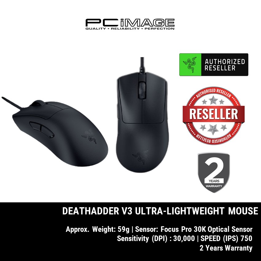 RAZER DEATHADDER V3 ULTRA-LIGHTWEIGHT ERGONOMIC ESPORTS GAMING MOUSE ...