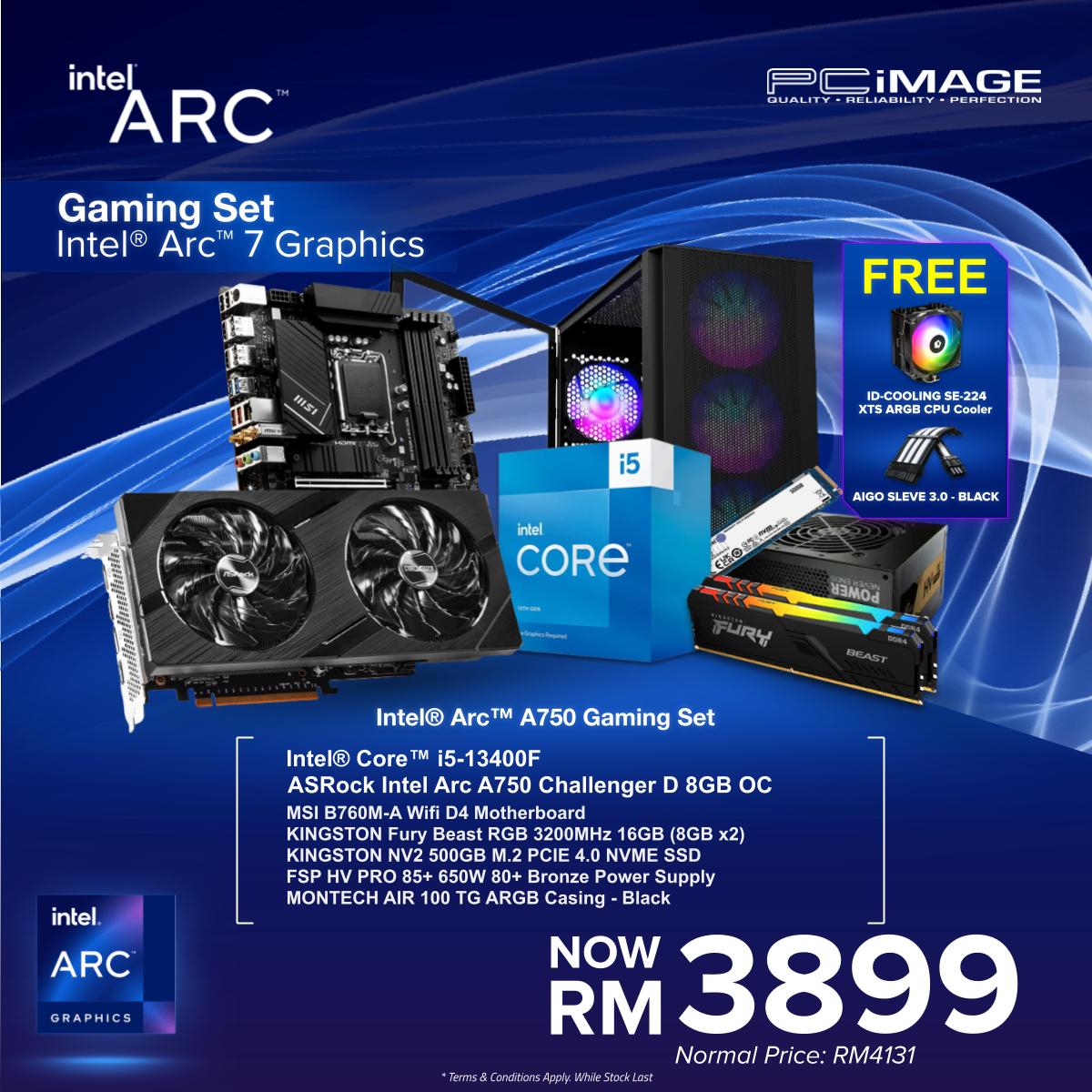 INTEL ARC A750 GAMING PC Intel Core I5 13400F ASROCK Intel Arc