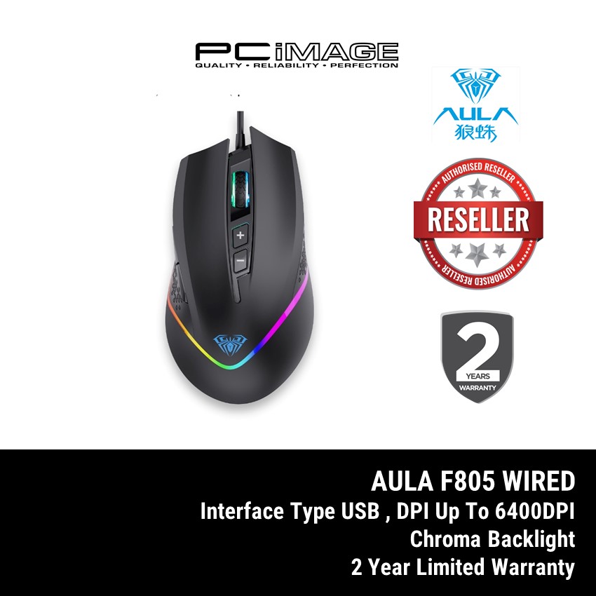 AULA F805 Gaming Mouse Marco 7 Programmable Buttons RGB Colorful ...