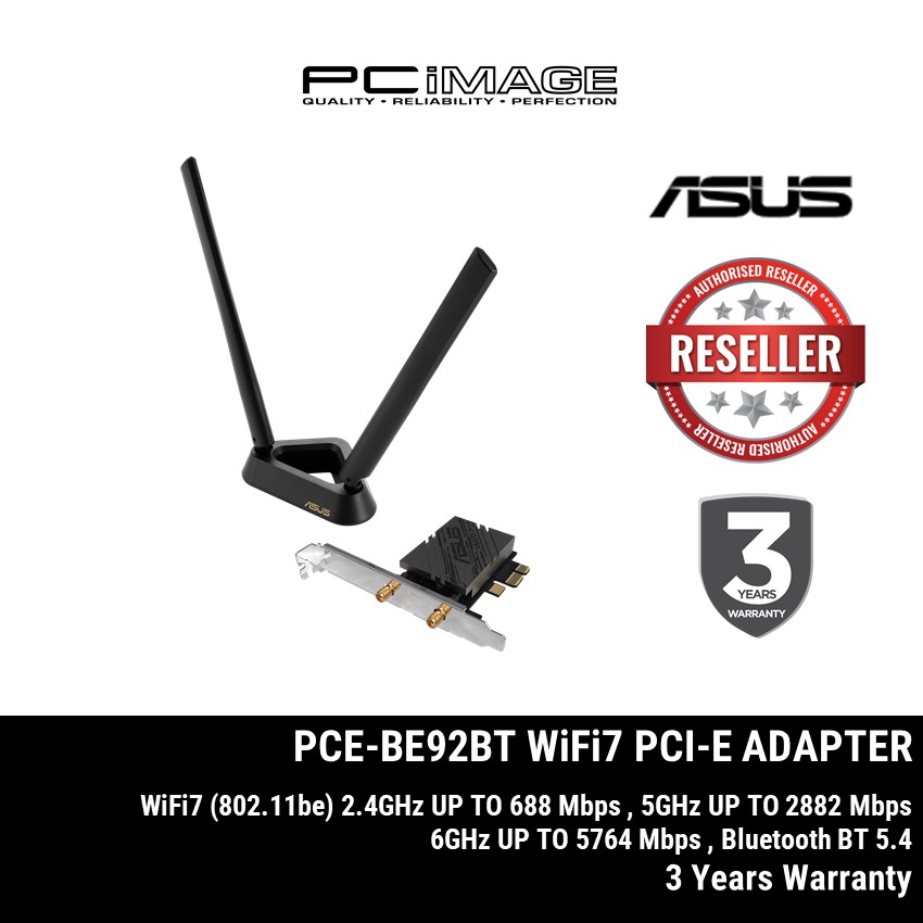 ASUS PCE-BE92BT WIFI 7 BE9400 NETWORK PCE-E ADAPTER